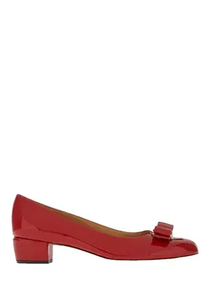 FERRAGAMO Quilted Vara Pump - Red