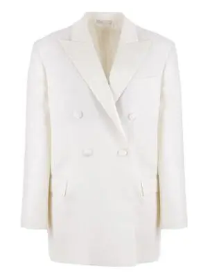 REV Double-breasted Wool Jacket - Beige