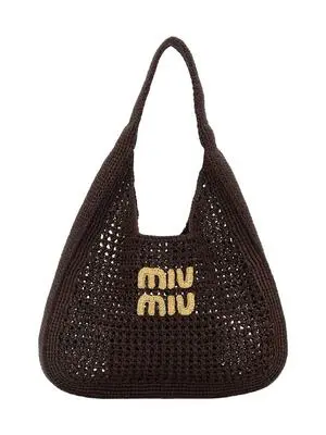 MIU MIU Crochet Raffia Shopper