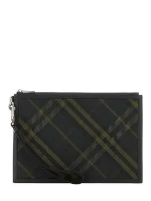 Burberry Embroidered Canvas Clutch - Printed