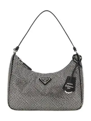 PRADA Embellished Satin Shoulder Bag