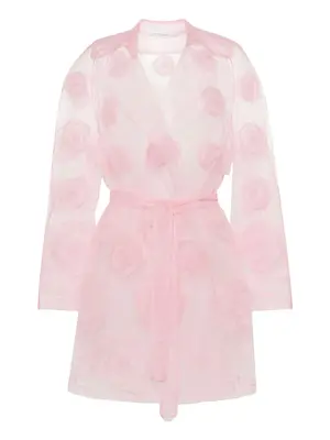 Viktor & Rolf Rose-appliqué Tulle Coat - Pink