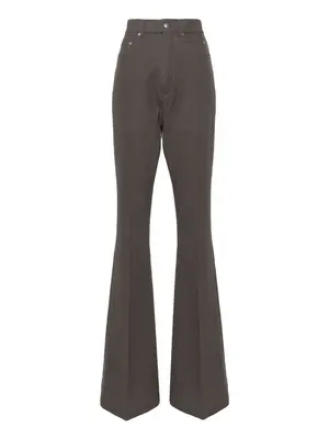 Rick Owens Pressed-crease High-waist Trousers - Brown