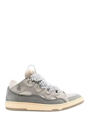 LANVIN Curb Leather Sneakers - Grey