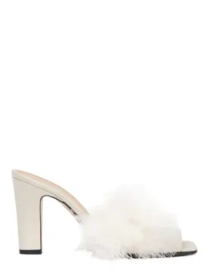 MAISON MARGIELA 90mm Feather Satin Sandals - White