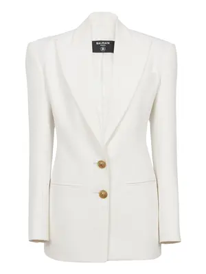 Balmain 2-button Crepe Blazer - White