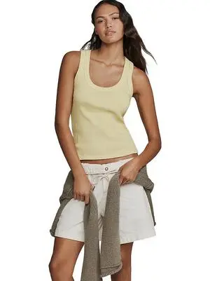 PILCRO Pilcro Sunny Scoop-Neck Tank Top Canary