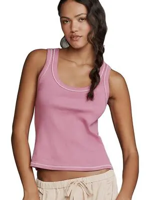 PILCRO Pilcro Sunny Scoop-Neck Tank Top Elderberry Juice