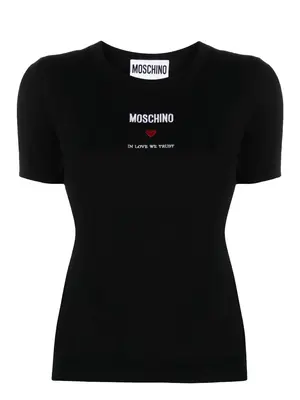 Moschino Embroidered Knitted Top - Black