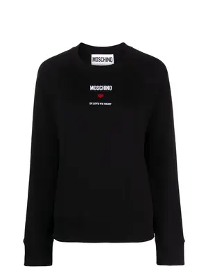 Moschino Embroidered Cotton Sweatshirt - Black