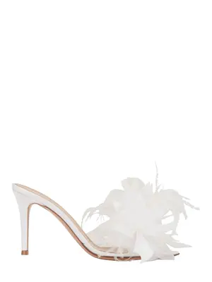 GIANVITO ROSSI Ynez 85mm Floral-appliqué Sandals - White