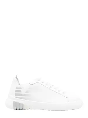 Emporio Armani Logo-print Leather Sneakers - White