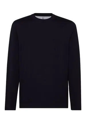 Brunello Cucinelli Ribbed-neck Cotton T-shirt - Black