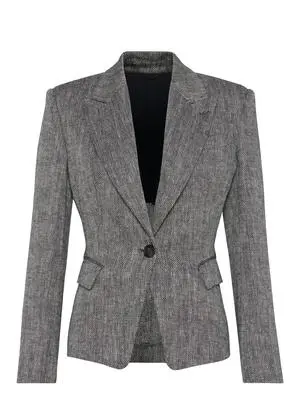 Brunello Cucinelli Single-breasted Linen-flax Blazer - Black