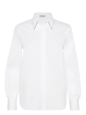 Brunello Cucinelli Collar-trim Shirt - White