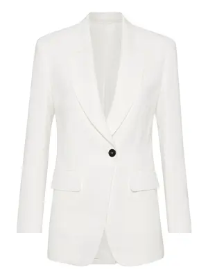 Brunello Cucinelli Peak-lapels Single-breasted Blazer - White