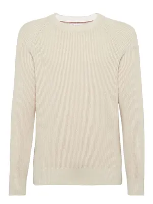 Brunello Cucinelli Crew-neck Ribbed-knit Jumper - Neutrals