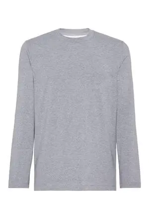 Brunello Cucinelli Round-neck Long-sleeve T-shirt - Grey