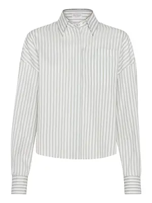Brunello Cucinelli Striped Long-sleeve Shirt - White