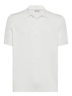 Brunello Cucinelli Plain Button Polo Shirt - White