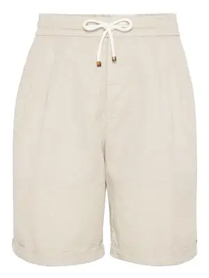 Brunello Cucinelli Drawstring-waistband Knee-length Bermuda Shorts - Neutrals