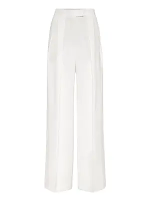 Brunello Cucinelli Wide-leg Tailored Trousers - White