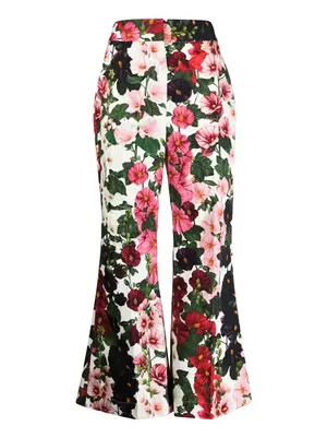 Oscar De La Renta Hollyhock Cropped Trousers - Multicolour