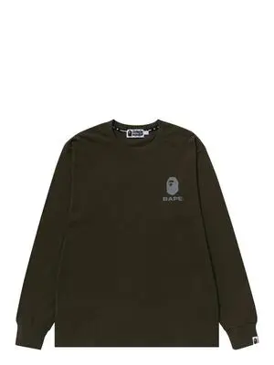 A BATHING APE Reflective Print Long-sleeve Tee 'olive Drab - Green