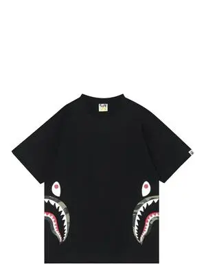 A BATHING APE 1st Camo Side Shark Tee /green - Black
