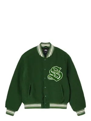 ジャケット・アウター stussy Casentino Wool Varsity Jacket StüSsy Casentino Wool Varsity Jacket - Green | Editorialist