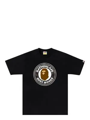 A BATHING APE Layered Line Camo Busy Works Tee - Black
