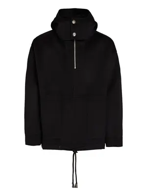 Nanushka Wool And Silk-blend Felt Hooded Jacket - Black