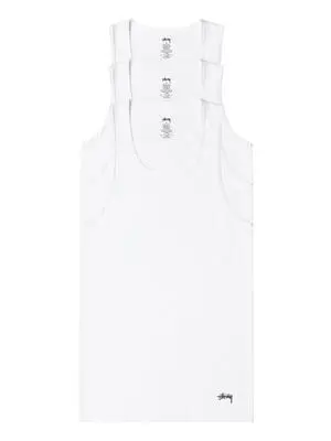 StÜssy Ribbed Tank 3-pack - White