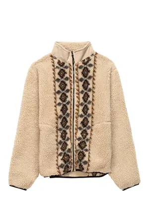 StÜssy Lima Jacquard Sherpa Jacket - Tan