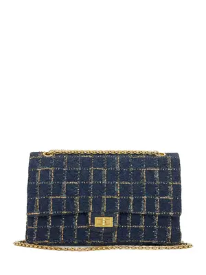 Chanel Tweed 2.55 Reissue Double Flap Bag - Navy