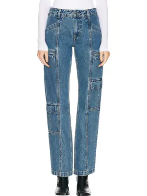 GRLFRND Naomi Low Rise Slim Cargo Jeans - Inwood Hill
