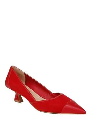 Franco Sarto Franco Sarto Darcy Pointed Toe Kitten Heel Pump Red
