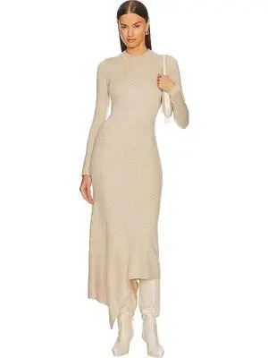 L'academie Odelya Asymmetrical Knit Dress - Oat