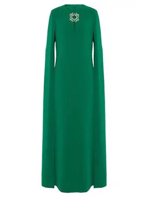 Elie Saab Embellished Cady Gown - Green