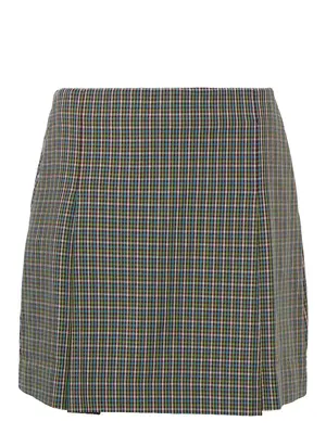 Tory Burch Checked Pleated Skirt - Multicoloured