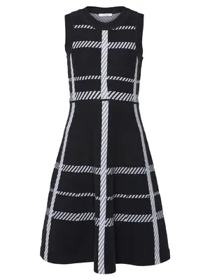 Dorothee Schumacher Checked Midi Dress - Black