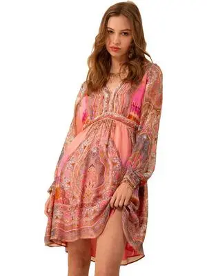 Hale Bob Allison Chiffon Dress - Pink