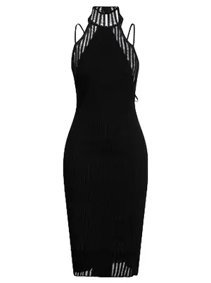 ANDREĀDAMO Ribbed Knit Midi Dress - Black