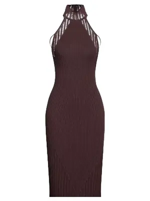 ANDREĀDAMO Ribbed Knit Midi Dress - Brown