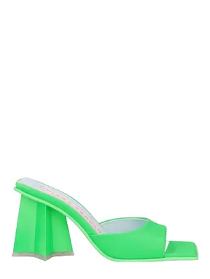 CHIARA FERRAGNI Geometric Heel Leather Sandals - Green