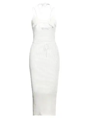 ANDREĀDAMO Knit Embellished Midi Dress - White