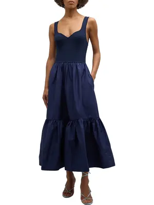 Tanya Taylor Tanya Taylor Josephina Sleeveless Midi Dress Maritime Blue