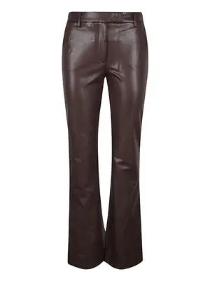 TRUE ROYAL Faux Leather Flared Trousers
