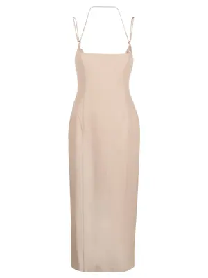 Attico Panelled Virgin-wool Dress - Neutrals