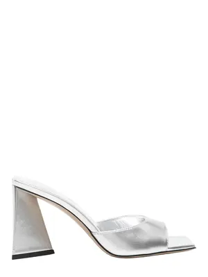Attico 85mm Devon Metallic Sandals - Silver